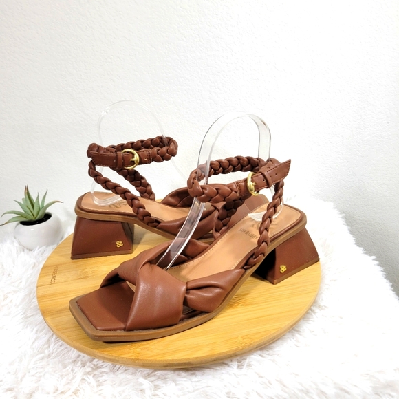 Sam & Libby | Shoes | Sam Libbey Sutton Brown Braided Ankle Strap ...